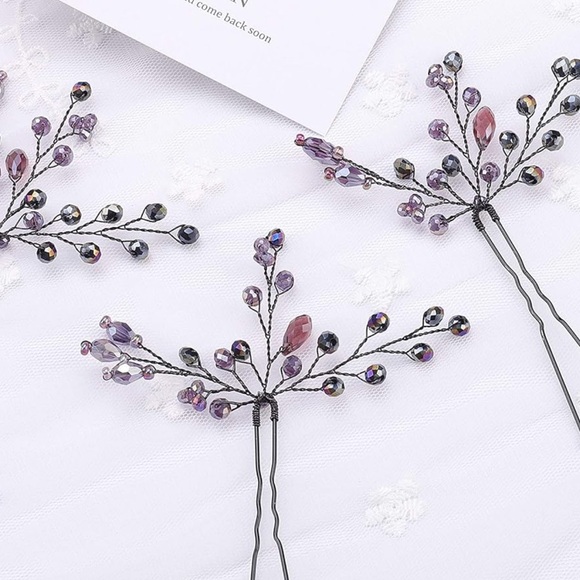 Accessories | Purple Violet Hair Pins Prom Wedding Bridesmaid Mother Of ...